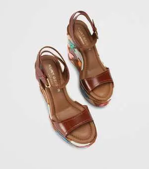 Kurt Geiger Leather Patchwork Platform Sandals 130