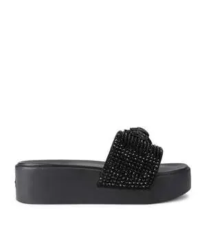 Kurt Geiger Meena Eagle Platform Slides - Black