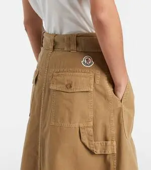 Moncler Belted Denim Midi Skirt - Beige
