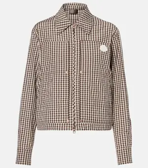 Moncler Checked Cotton-blend Jacket - Brown
