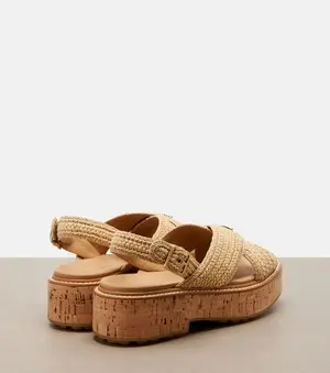 Prada Raffia Slingback Sandals