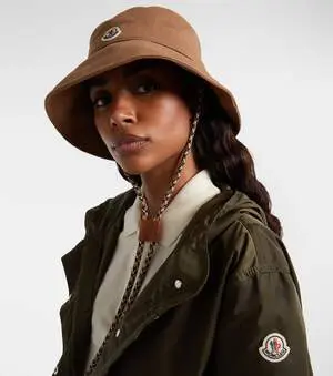 Moncler Logo Cotton Canvas Bucket Hat