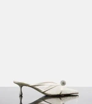 JIMMY CHOO Sana Embellished Lace Mules