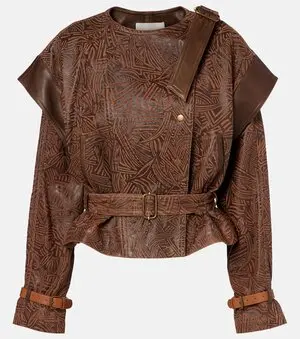Isabel Marant Étoile Erine Belted Leather Jacket - Beige