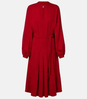 Loro Piana Haileen Silk And Wool Crêpe Cady Midi Dress - Red