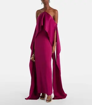 TALLER MARMO Draped Satin Gown
