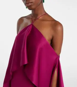 TALLER MARMO Draped Satin Gown
