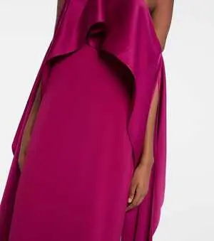 TALLER MARMO Draped Satin Gown