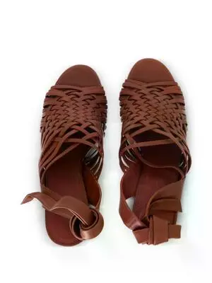 Loro Piana Kristin Woven Ankle-tie Sandals