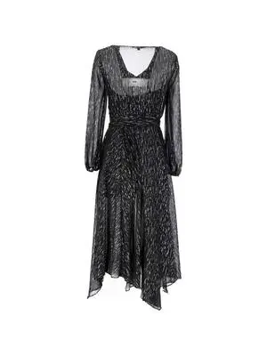 Maje Route Gathered Midi Dress