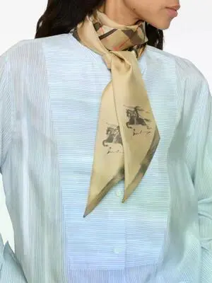Burberry Skinny Watercolour Check Silk Scarf - Neutrals