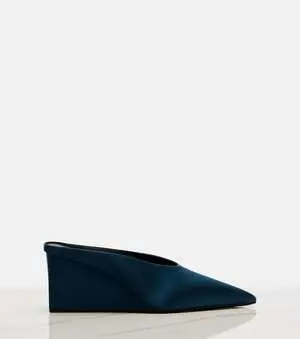 Alaïa Cube Satin Wedge Mules