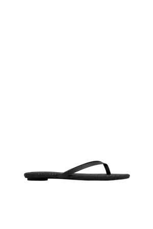 ST. AGNI Woven Flip Flops - Black
