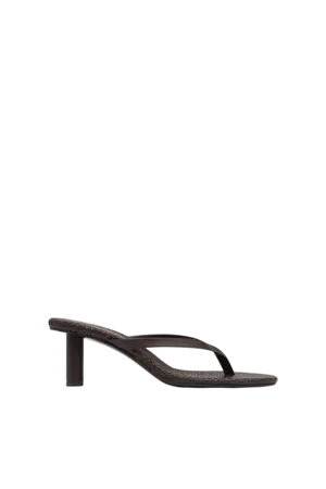ST. AGNI Woven Thong Heel - Coffee