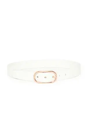 Gabriela Hearst Link Buckle Leather Belt - Ivory