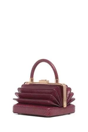 Gabriela Hearst Diana Bag In Snakeskin - Bordeaux