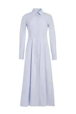 GABRIELA HEARST Eugene Maxi Shirtdress In Light Blue Sea Island Cotton