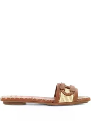 Hogan Woven Logo-detail Flat Sandals