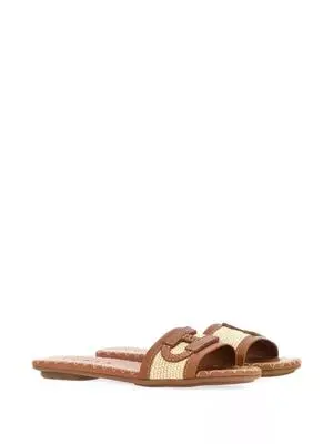 Hogan Woven Logo-detail Flat Sandals