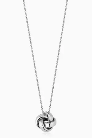 ORADINA Sterling Eternal Knot Pendant Necklace - Silver