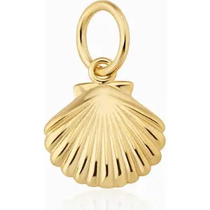 ORADINA 14k Seashell Pendant Charm - Yellow Gold