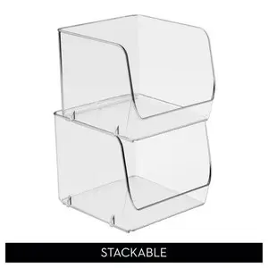 IDESIGN Stackable Open-front Storage Bin, Set Of 3