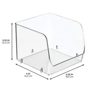 IDESIGN Stackable Open-front Storage Bin, Set Of 3