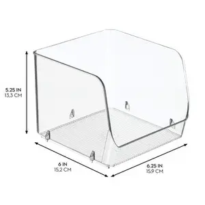 IDESIGN Stackable Open-front Storage Bin, Set Of 3