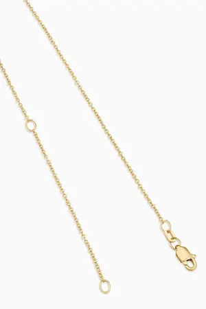 ORADINA 14k Solid Gold 0.5 Cttw Lab Diamond Bezel Necklace - Yellow Gold/ Lab Diamonds