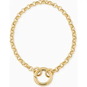 ORADINA 14k Yellow Gold Rimini Rolo Connector Bracelet - Yellow Gold - With Clasp