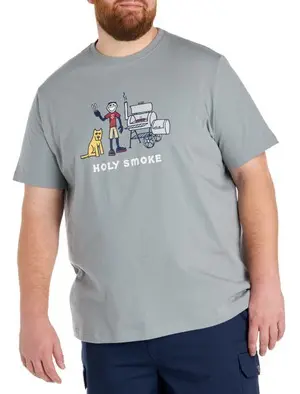 LIFE IS GOOD Big & Tall Holy Smoke Graphic Tee - Grey