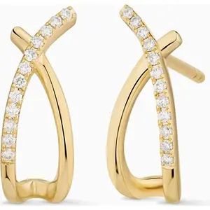 ORADINA 14k Yellow Gold Diamond Drop Earrings - Yellow Gold/ Natural Diamonds