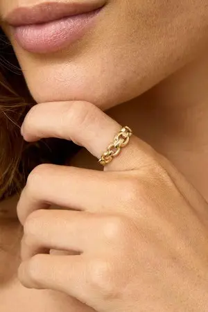 ORADINA 14k Penthouse Link Ring