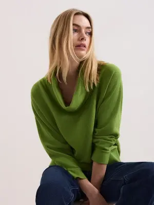 PHASE EIGHT Cowl Neck Jumper With Ribbed Detailing