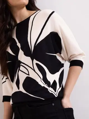 PHASE EIGHT Printed Round Neck Knit Jumper