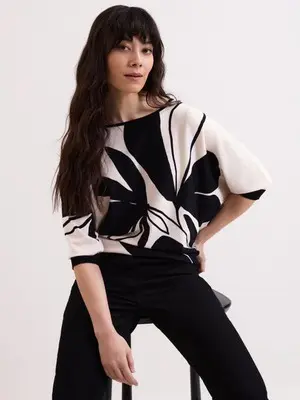 PHASE EIGHT Printed Round Neck Knit Jumper