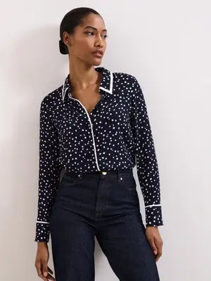 PHASE EIGHT Rita Printed Collared Button-up Shirt