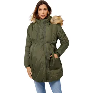 MODERN ETERNITY Rachel3 In 1 Maternity Coat With Belt - Khaki Green