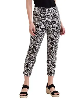 PHASE EIGHT Carmella Printed Cropped Trousers - Black/ivory