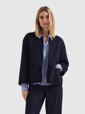 PHASE EIGHT Georgie Wool-blend Boxy Jacket - Navy