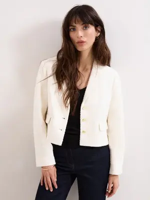 PHASE EIGHT Adria Cropped Textured Jacket Blazer
