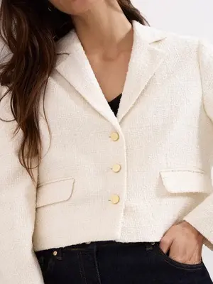 PHASE EIGHT Adria Cropped Textured Blazer Jacket