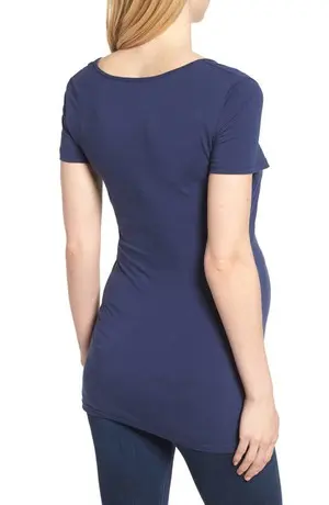 MODERN ETERNITY Nursing Stretch Jersey Top - Navy