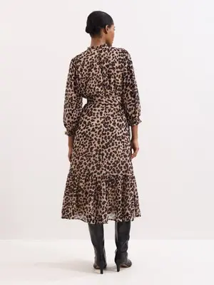 PHASE EIGHT Carra Leopard Midi Dress