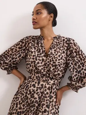 PHASE EIGHT Carra Leopard Midi Dress