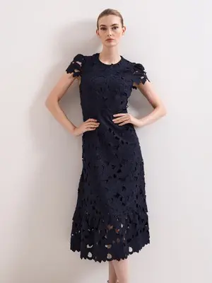PHASE EIGHT Leilani Lace Fit And Flare Midi Dress