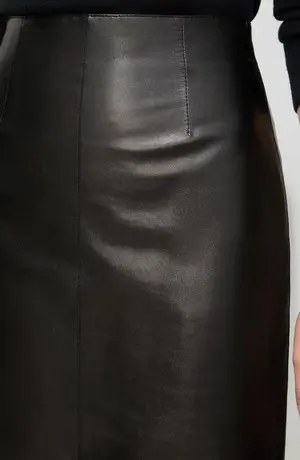 Lafayette 148 New York High Waist Napa Leather Miniskirt
