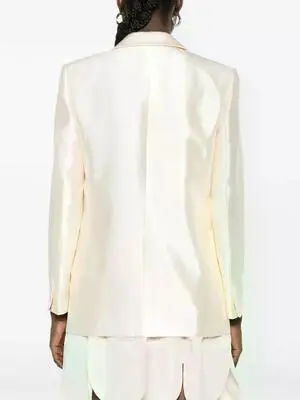 Sandro Satin Suit Jacket With Flower Detail