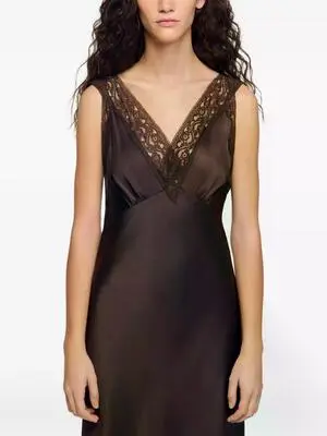 Sandro Lace Collar Maxi Dress