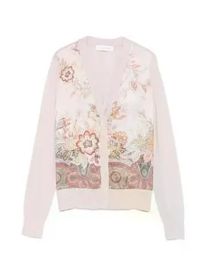 Zimmermann Luna Floral Print Cardigan - Pink